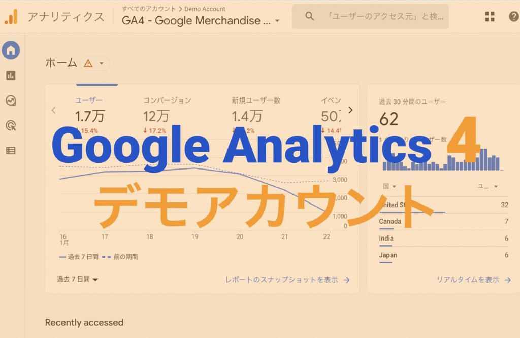 【Google Analytics4】GA4デモアカウントでGoogle運用の実データをサクッと扱う方法 - KIYONO